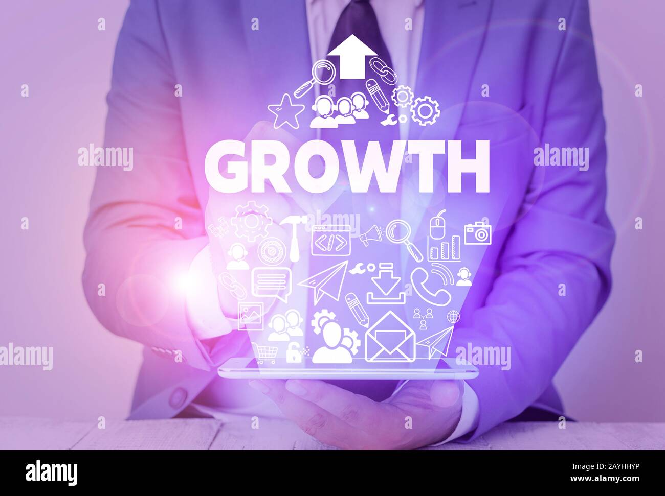 Text sign showing Growth. Business photo text process of increasing in ...