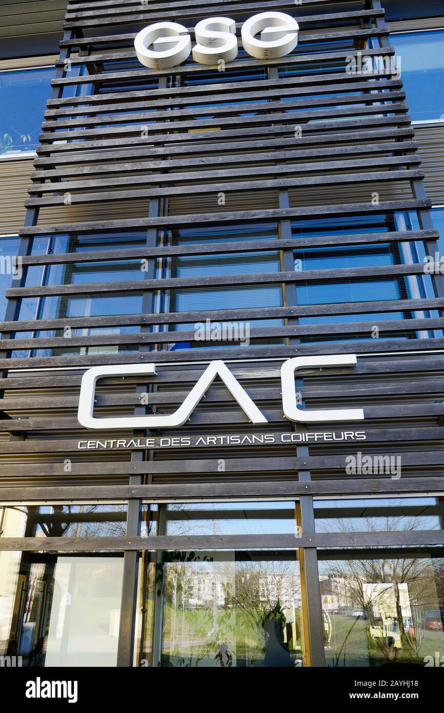 Craftsmen hairdressers Centre, CAC, building, Bron, France Stock Photo ...