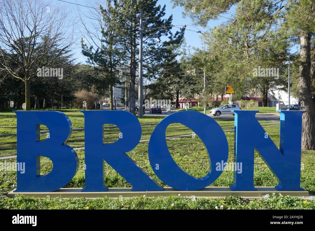 City sign, Bron, France Stock Photo - Alamy