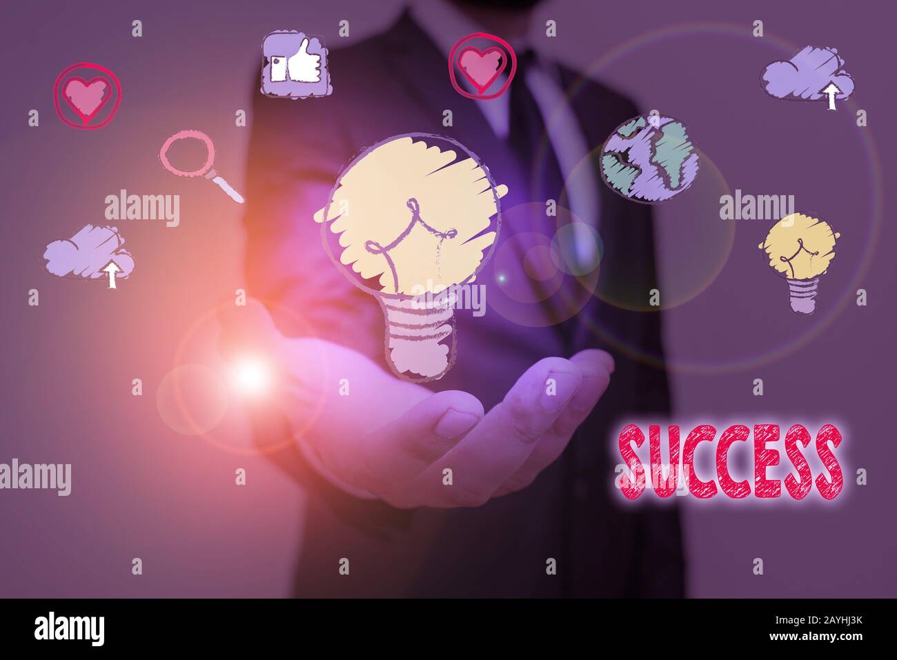Text sign showing Success. Business photo showcasing accomplishment aim ...