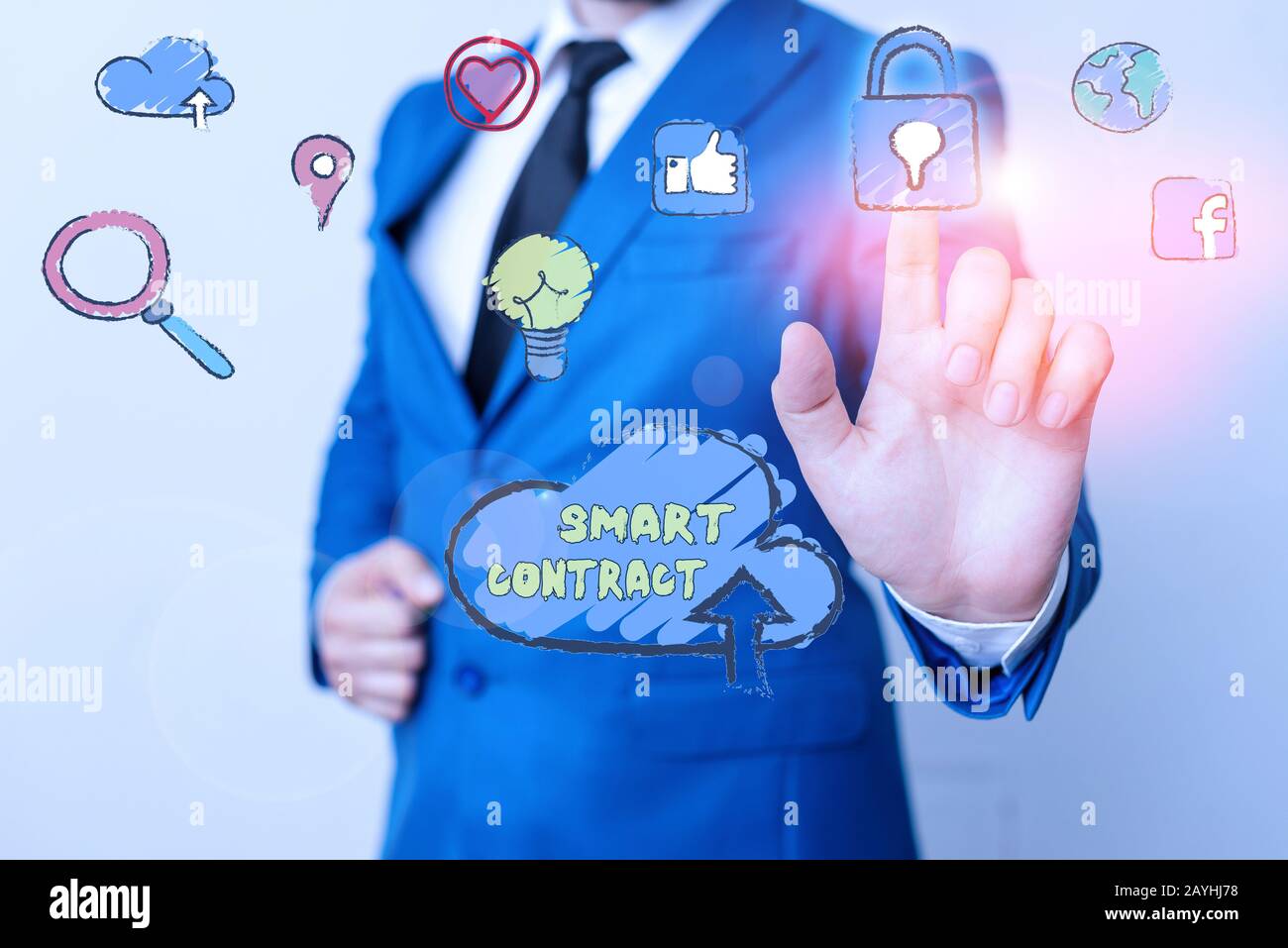 Text sign showing Smart Contract. Business photo showcasing the ...