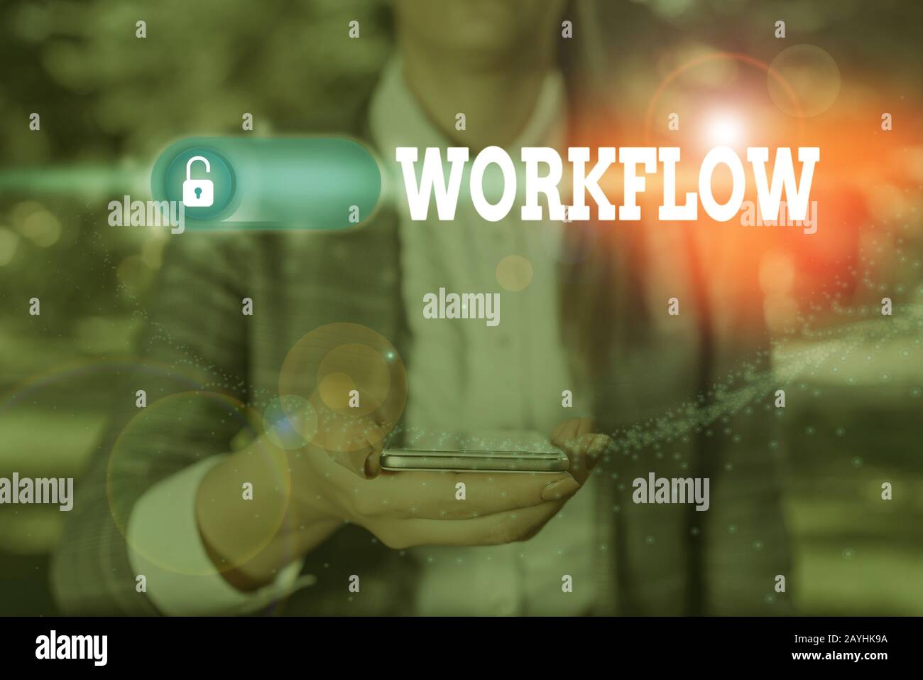 Text sign showing Workflow. Business photo showcasing Series of ...