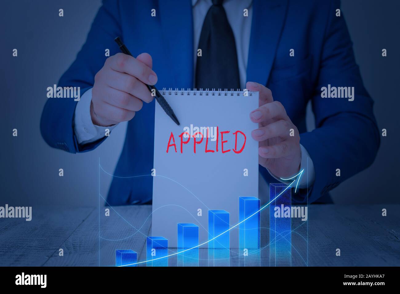 Conceptual hand writing showing Applied. Concept meaning put to ...