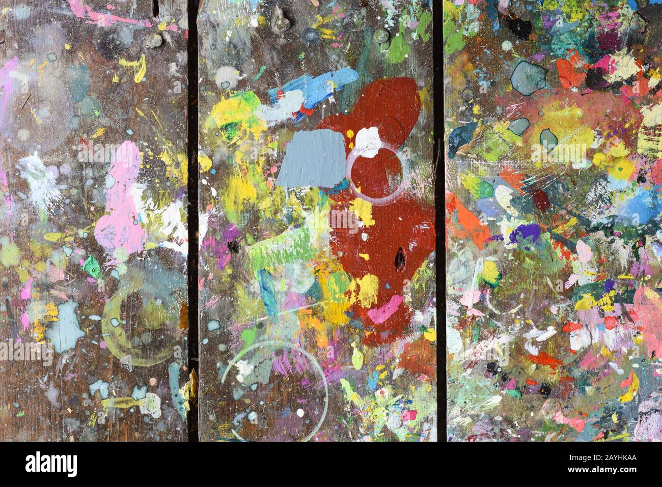 Art paint background of bright multi coloured and textured painted ...
