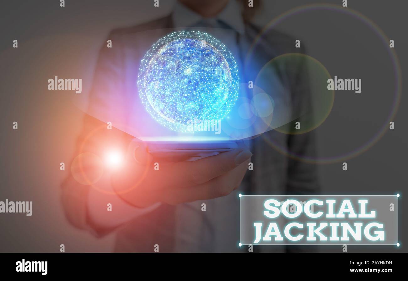 Writing note showing Social Jacking. Business concept for Spiteful ...