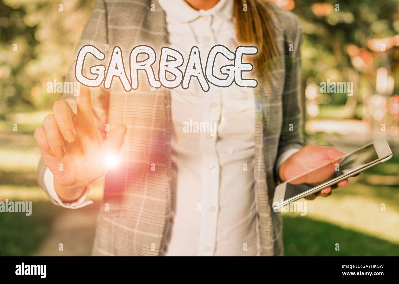 Conceptual hand writing showing Garbage. Concept meaning waste material ...
