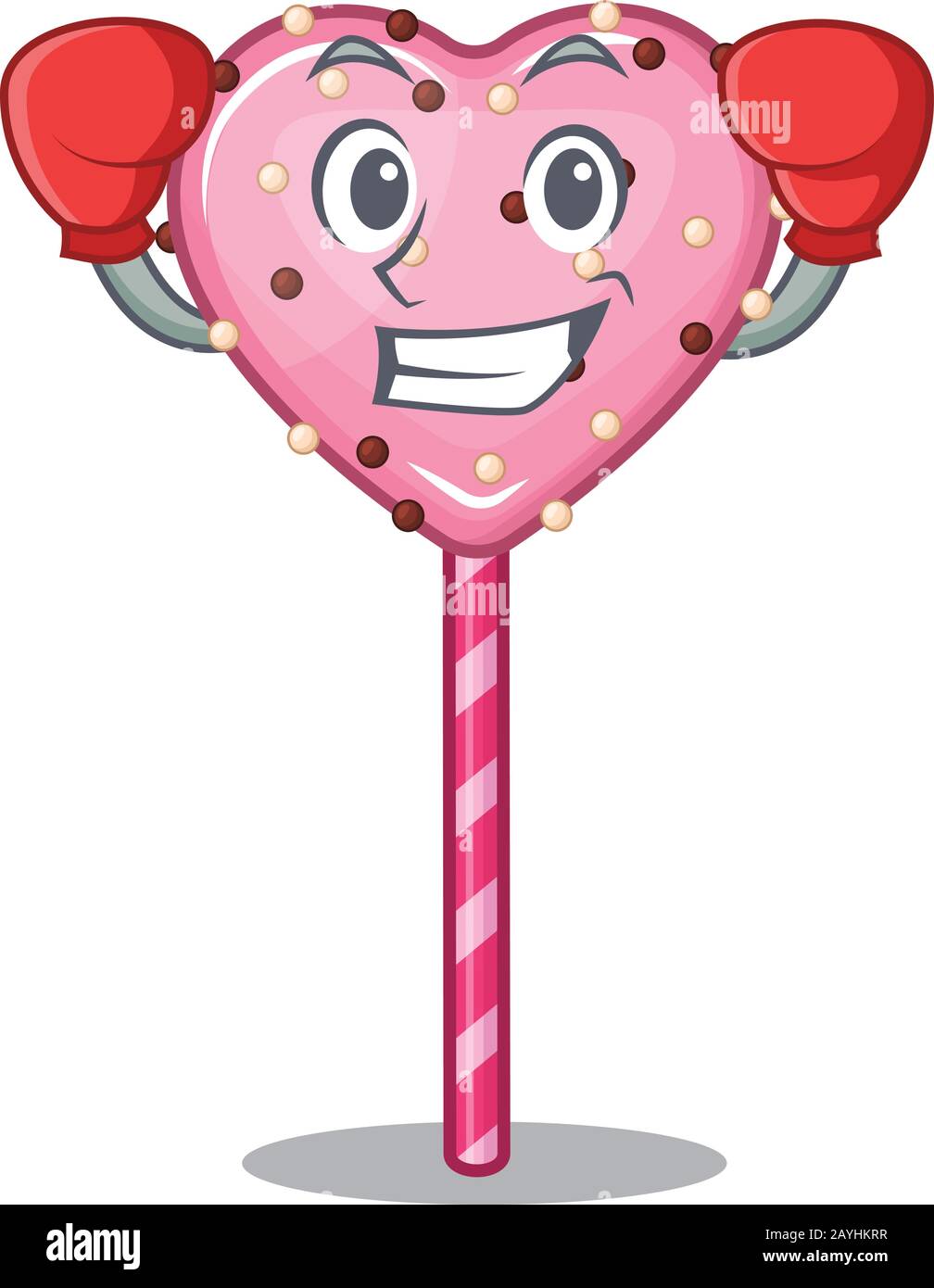 mascot character style of Sporty Boxing candy heart lollipop Stock ...