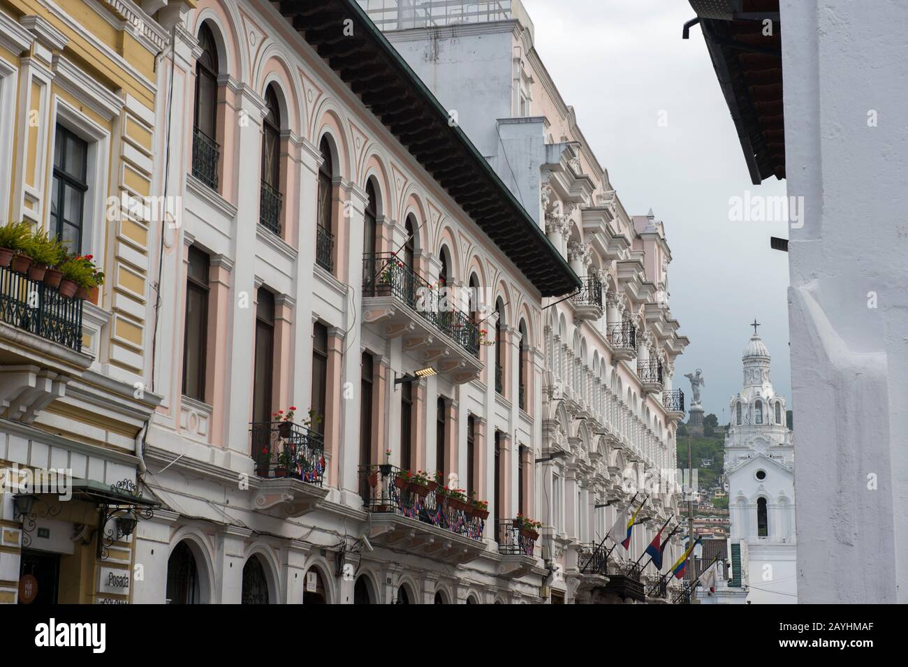 Street scene with colonial architecture in the historic center (UNESCO ...