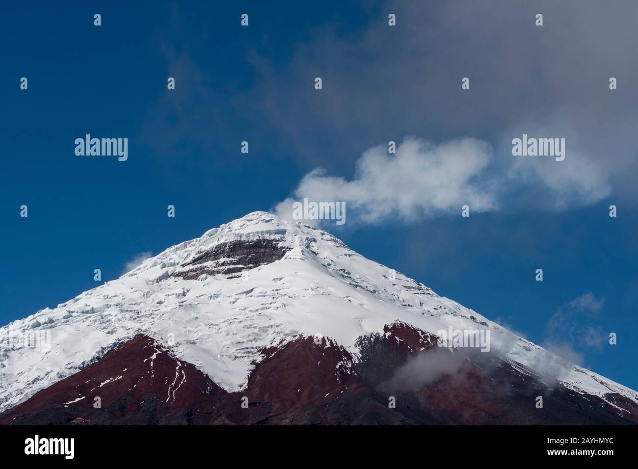View from the Cotopaxi National Park of Cotopaxi volcano (5,897 meter ...