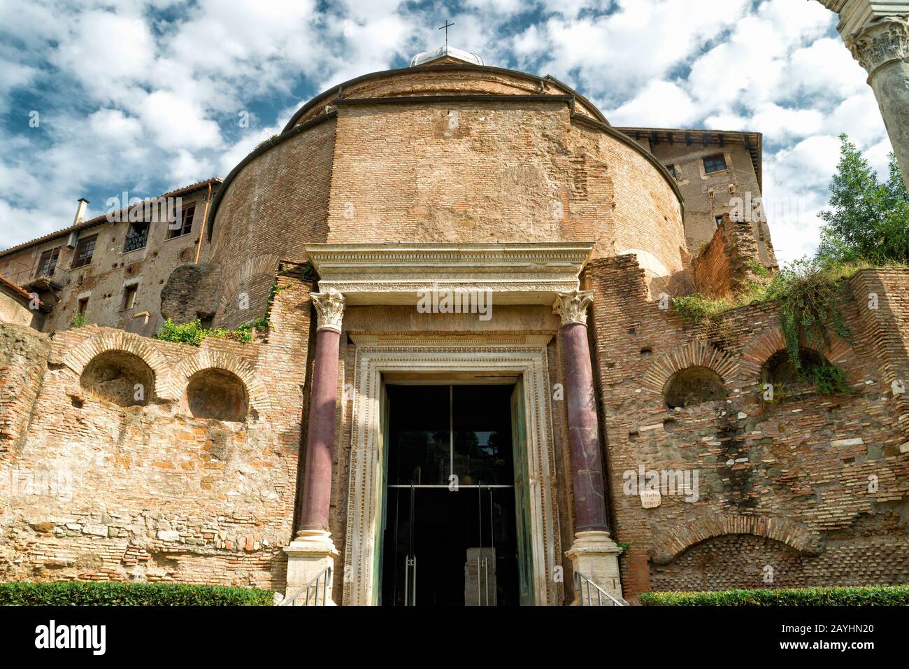 The Temple of Romulus (The basilica of Santi Cosma e Damiano) in the ...