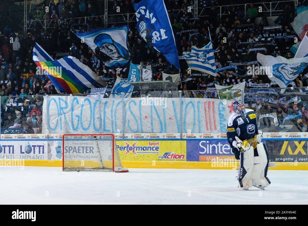 Ambri, Switzerland. 15th Feb, 2020. 15.02.2020, Ambri, Stadio Valascia ...