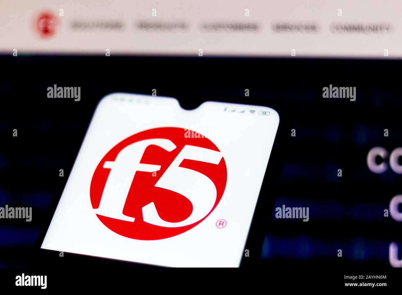 In this photo illustration the F5 Networks website seen displayed on a ...