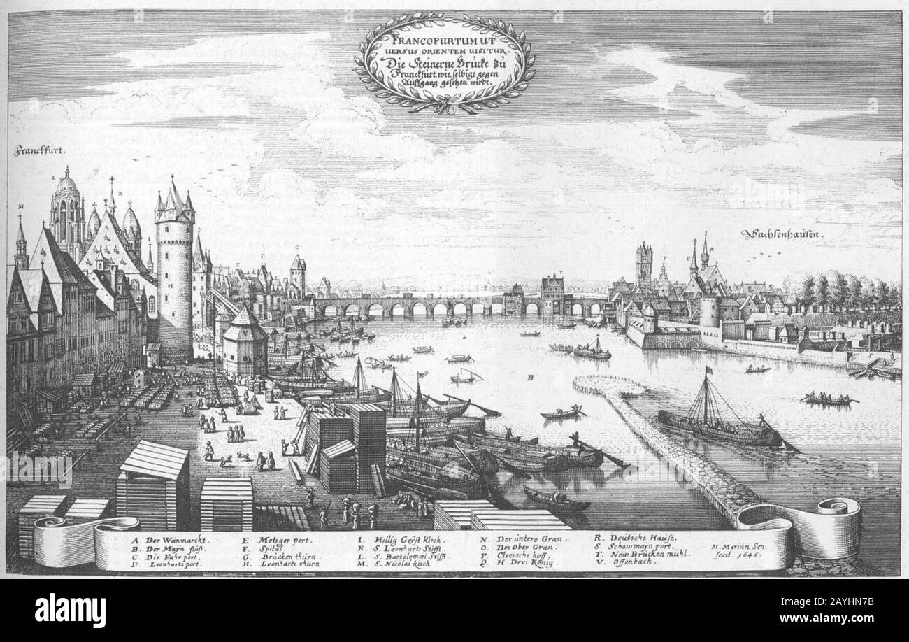 Frankfurt Merian 1646 Stock Photo - Alamy