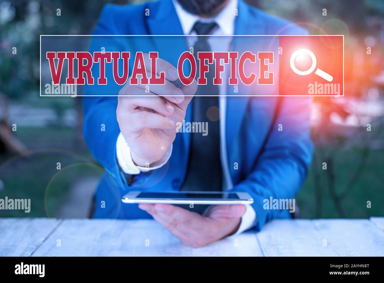 Conceptual hand writing showing Virtual Office. Concept meaning Mobile ...