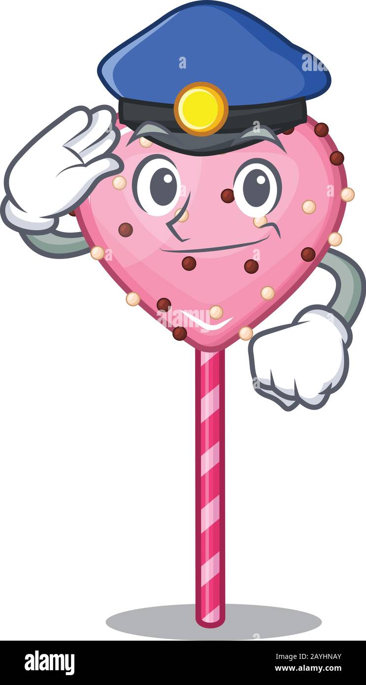 A manly candy heart lollipop Cartoon concept working as a Police ...