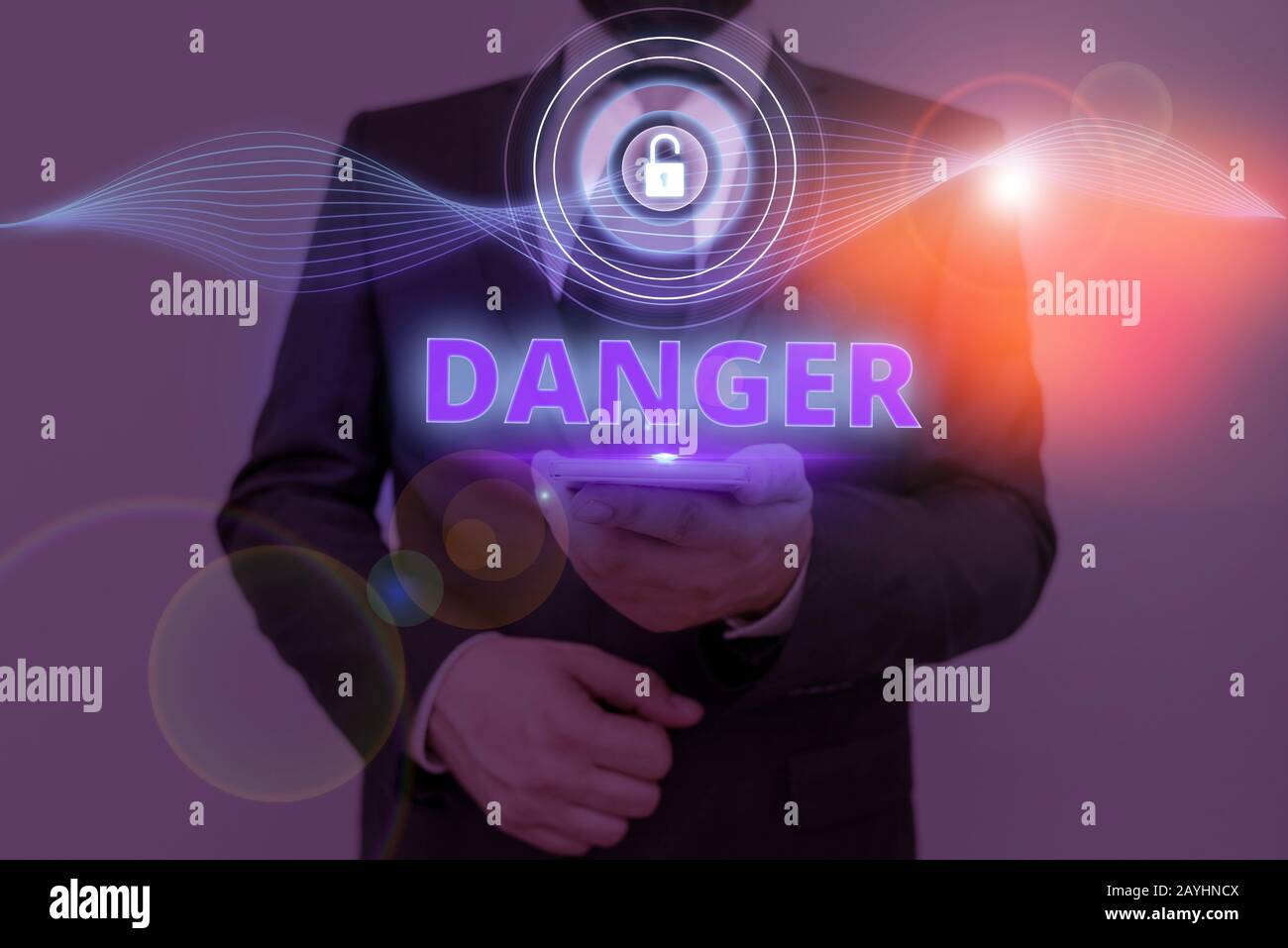 Text sign showing Danger. Business photo text the possibility of ...