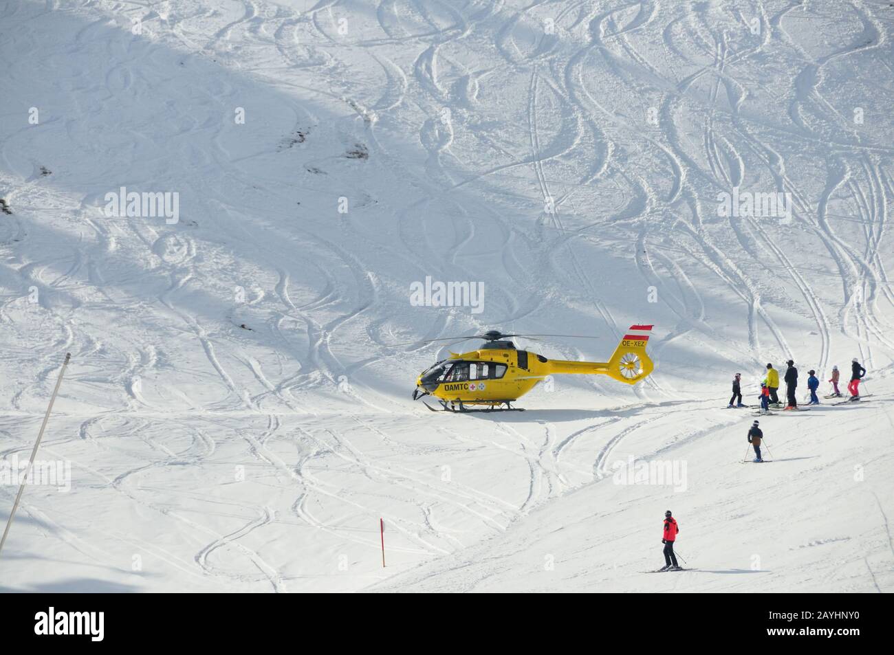 Rescue helicopter in action in winter Stock Photo - Alamy