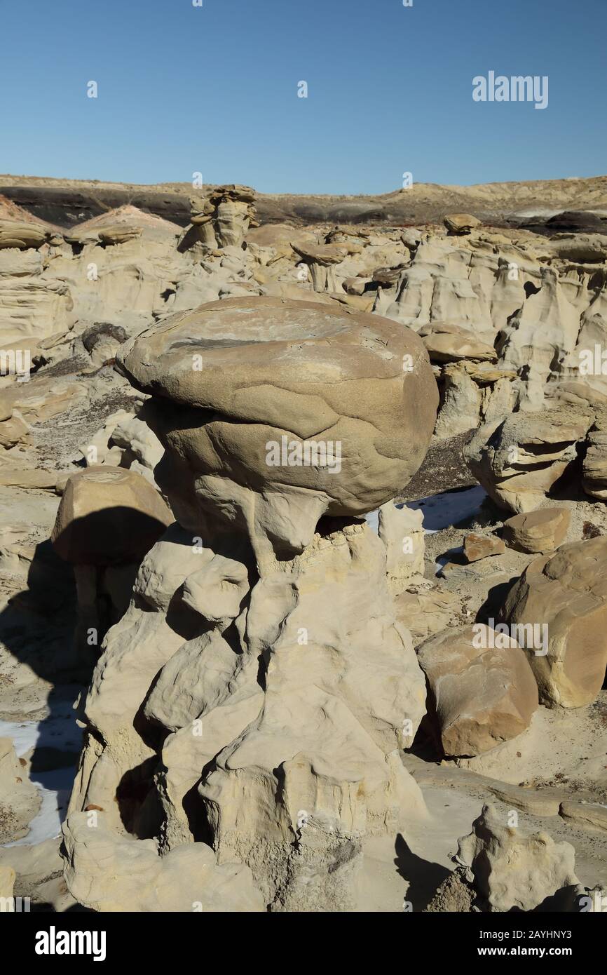 Strange Rock Formation in Bisti Badlands Valley of Dreams New Mexico ...