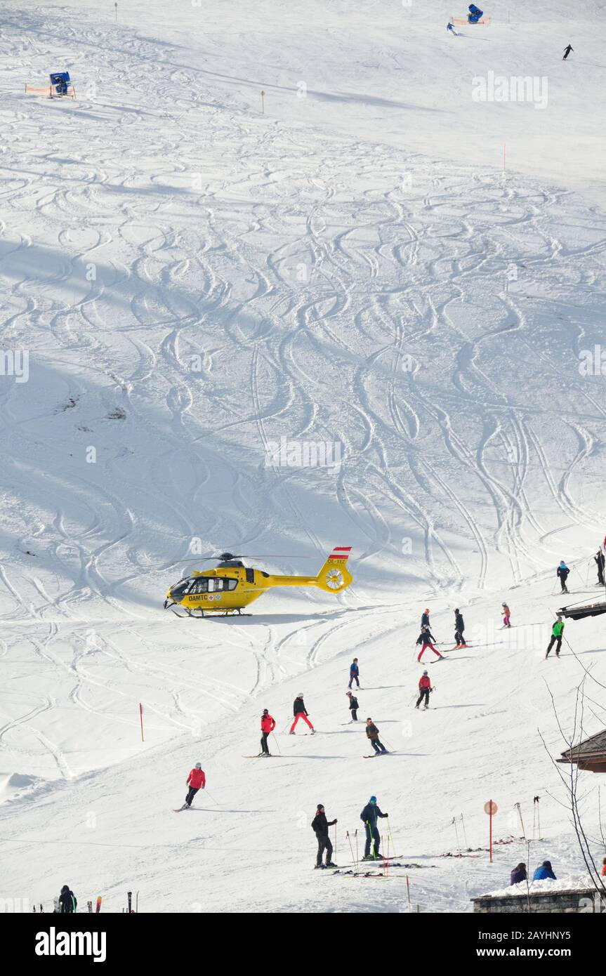 Rescue helicopter in action in winter Stock Photo - Alamy