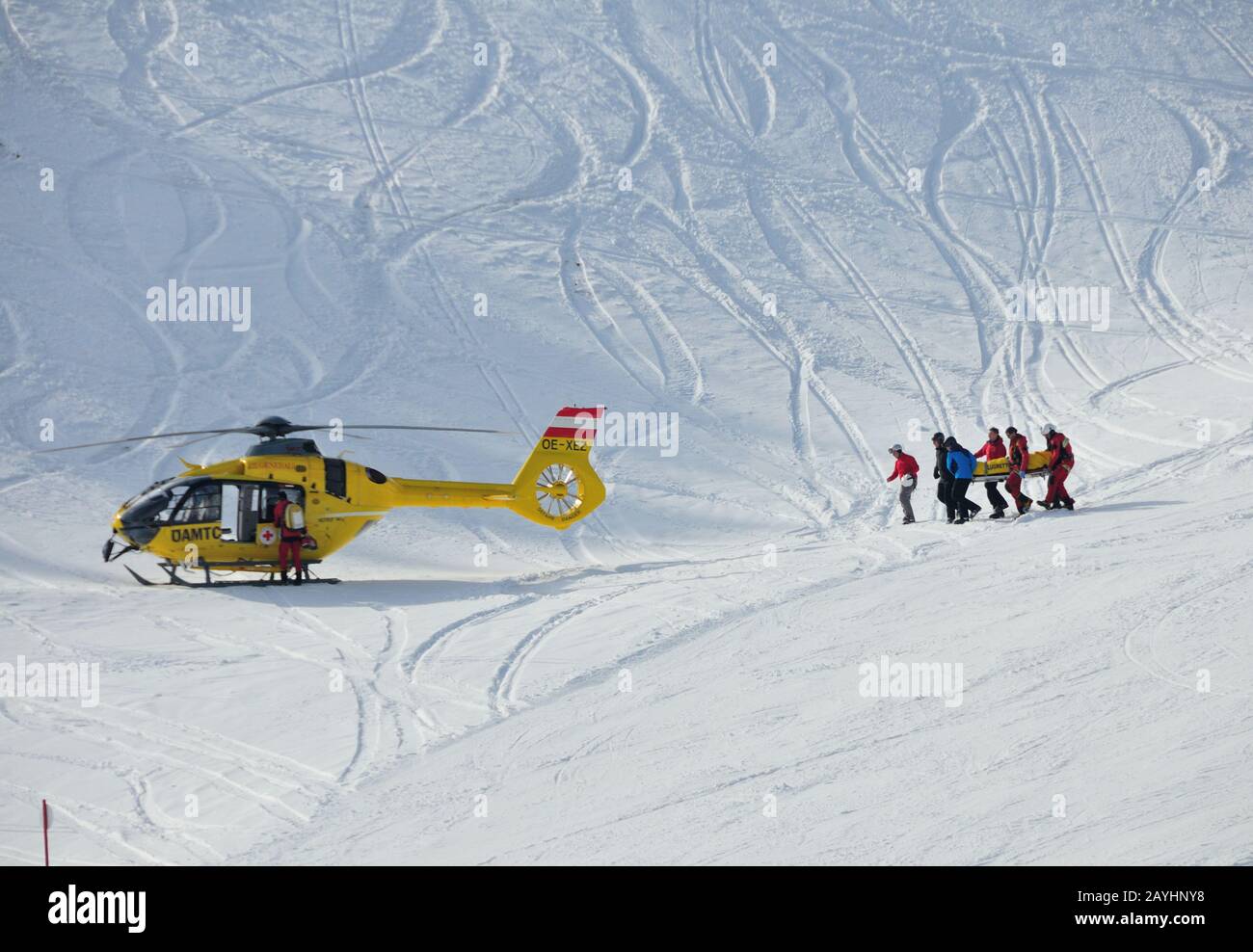 Rescue helicopter in action in winter Stock Photo - Alamy