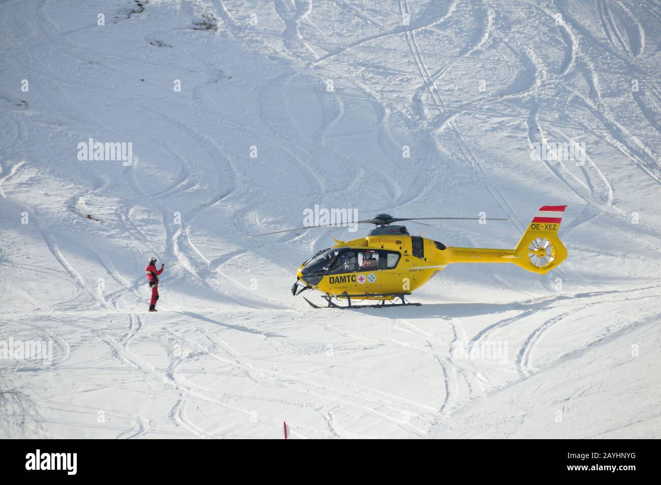 Rescue helicopter in action in winter Stock Photo - Alamy