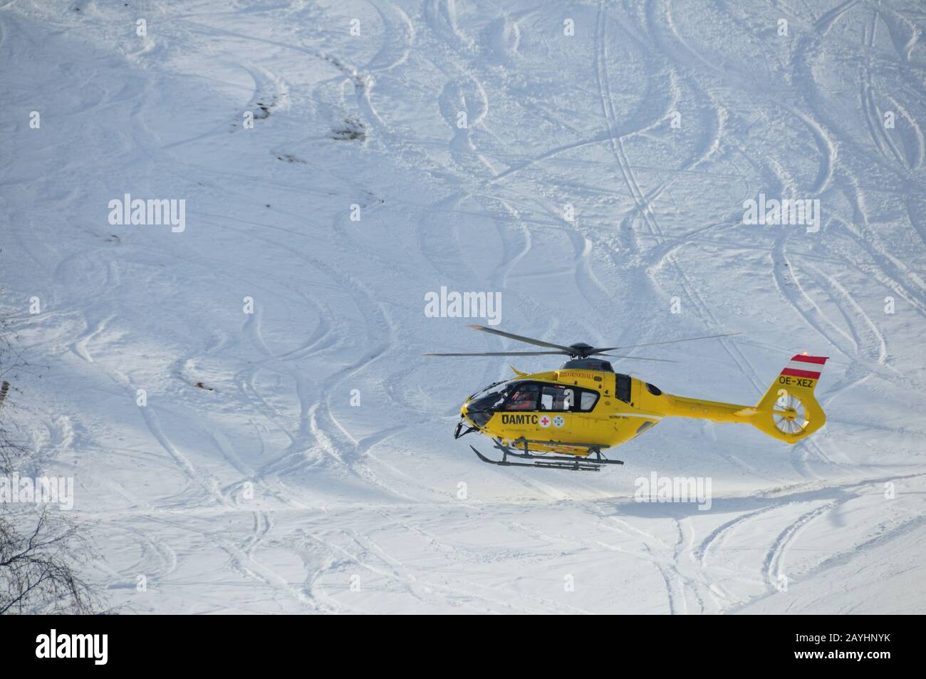 Rescue helicopter in action in winter Stock Photo - Alamy