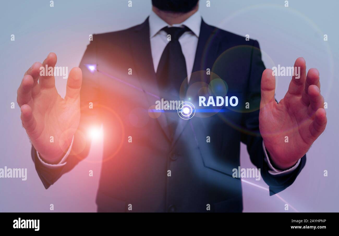 Conceptual hand writing showing Radio. Concept meaning activity or ...