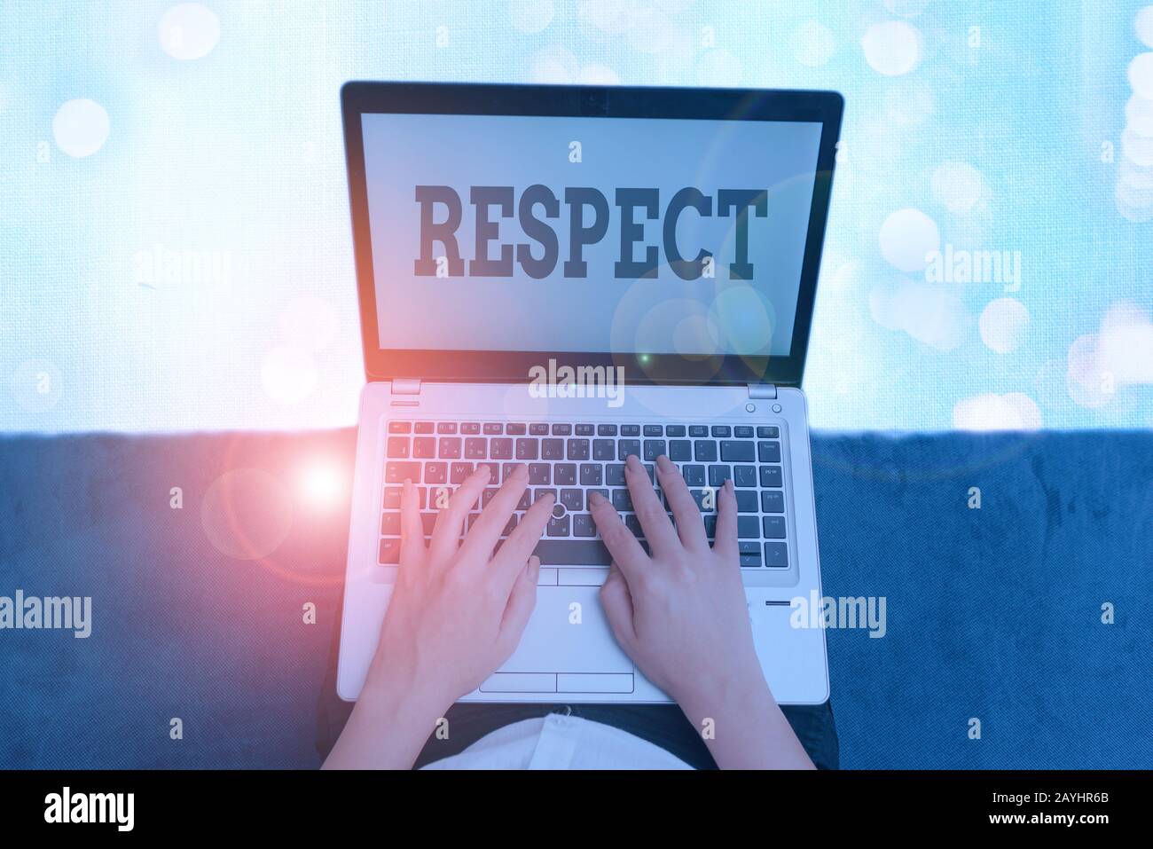 Text sign showing Respect. Business photo text Feeling of deep ...