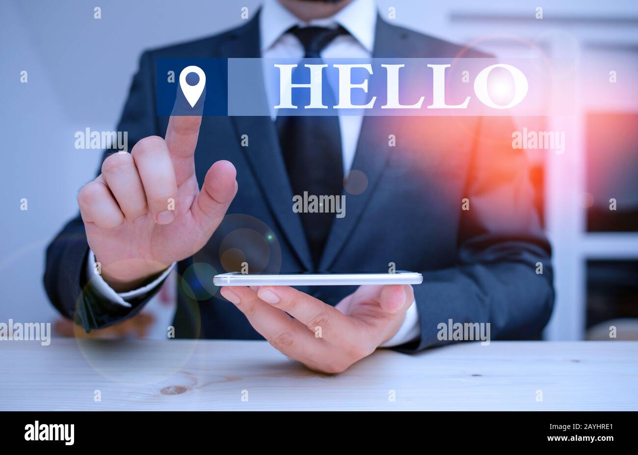 Handwriting text Hello. Conceptual photo used as a greeting or to begin ...