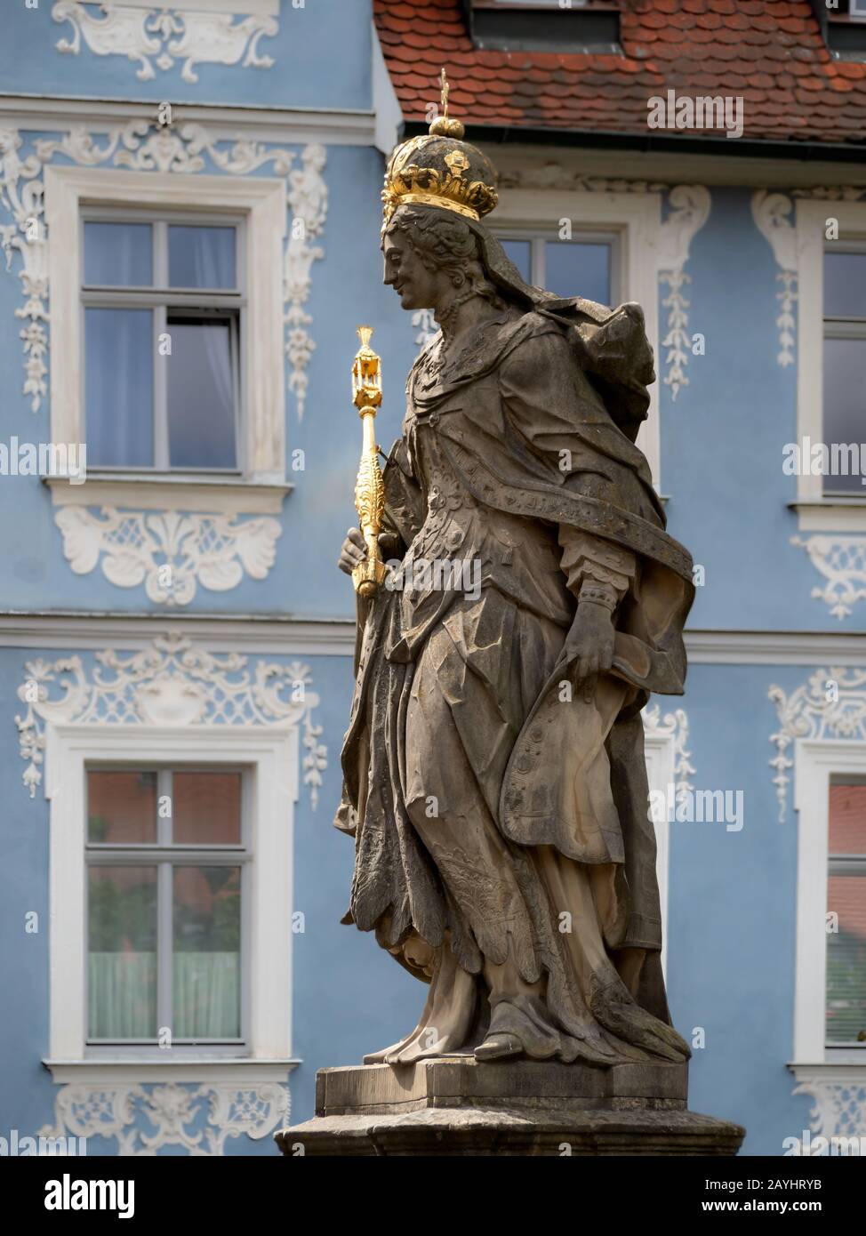 BAMBERG, GERMANY - 07/09/2019: Statue of Saint Cunigunda at the ...