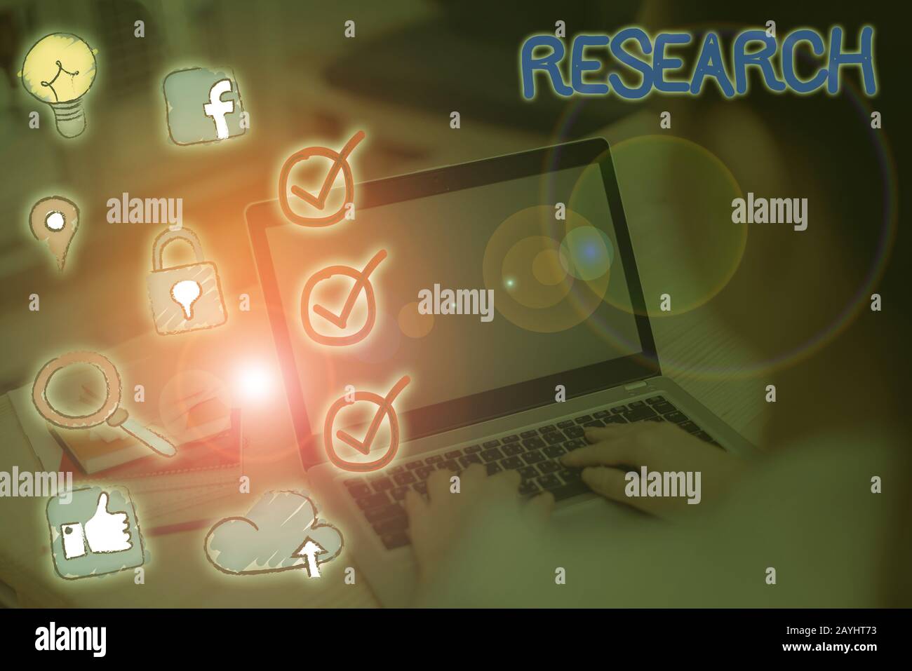 Handwriting text Research. Conceptual photo systematic investigation ...