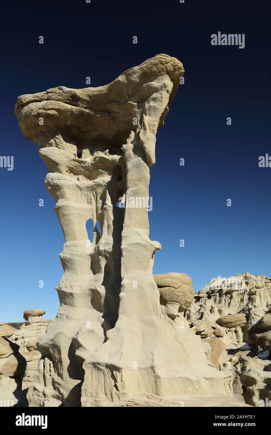 Strange Rock Formation in Bisti Badlands (Alien Throne) New Mexico USA ...