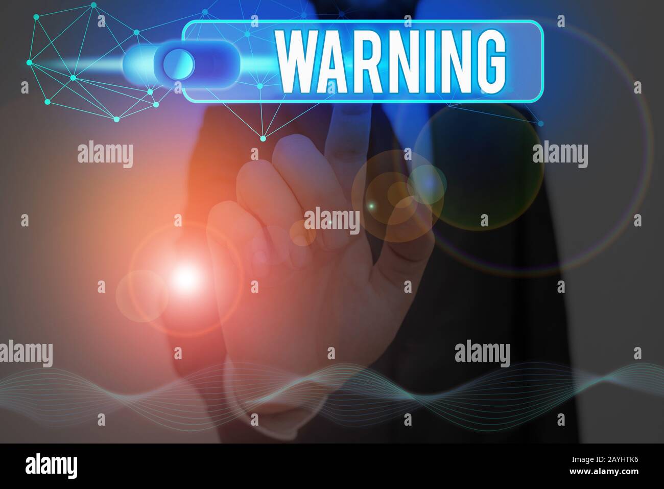 Word writing text Warning. Business photo showcasing Advice Sign for ...