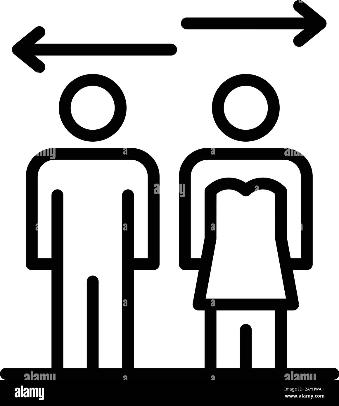 Relationship divorce icon. Outline relationship divorce vector icon for ...