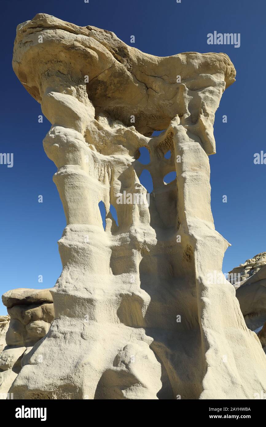 Strange Rock Formation in Bisti Badlands (Alien Throne) New Mexico USA ...