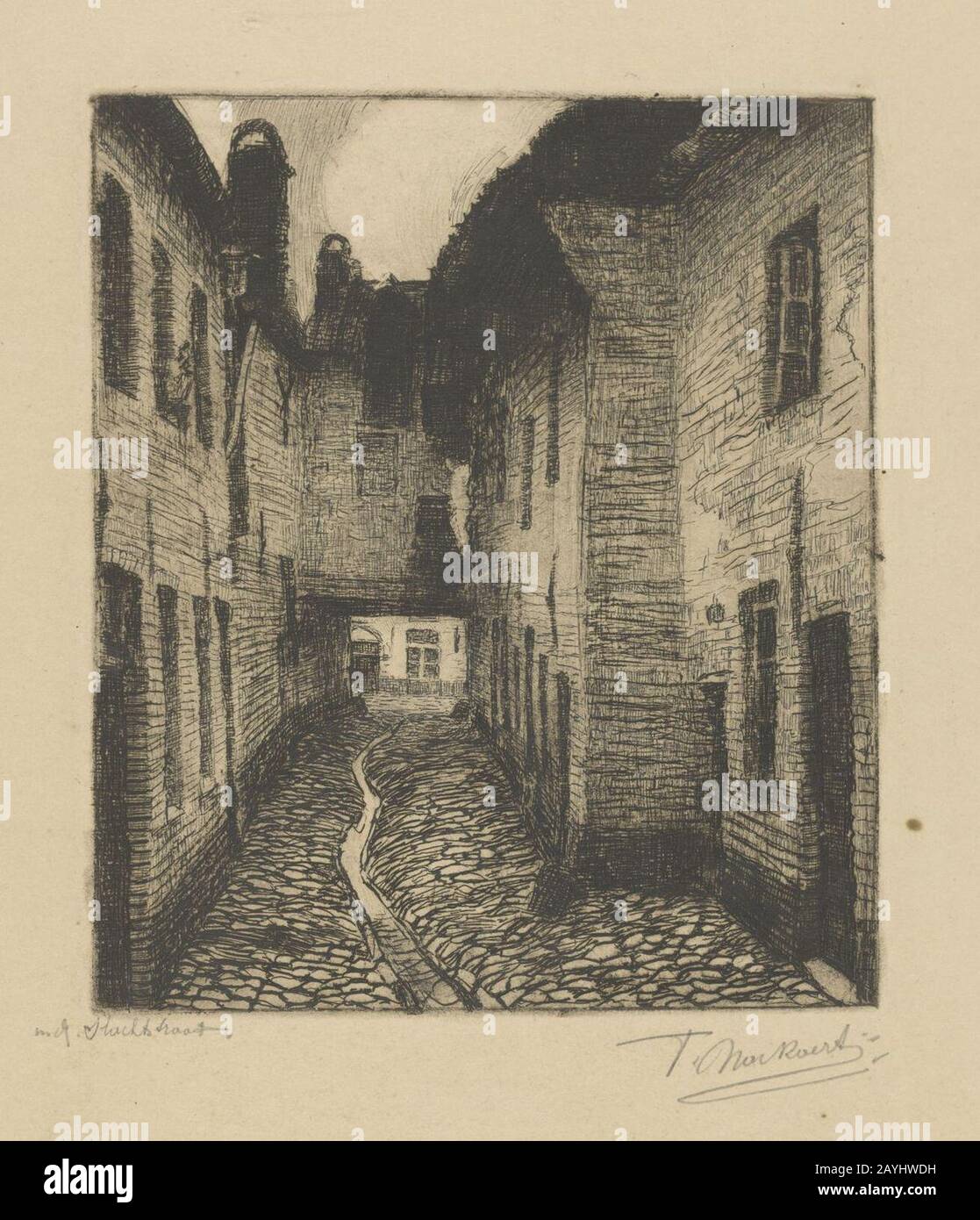 Frans Nackaerts - In de Schlachtstraat - Graphic work Stock Photo - Alamy