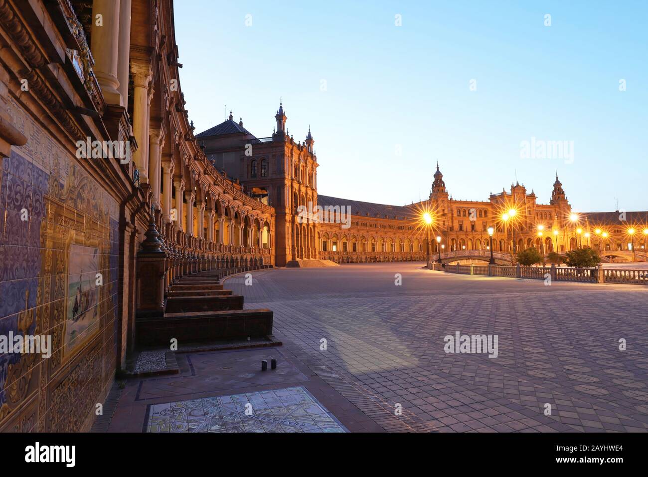 Spain Square-Plaza de Espana is in the Public Maria Luisa Park, in ...