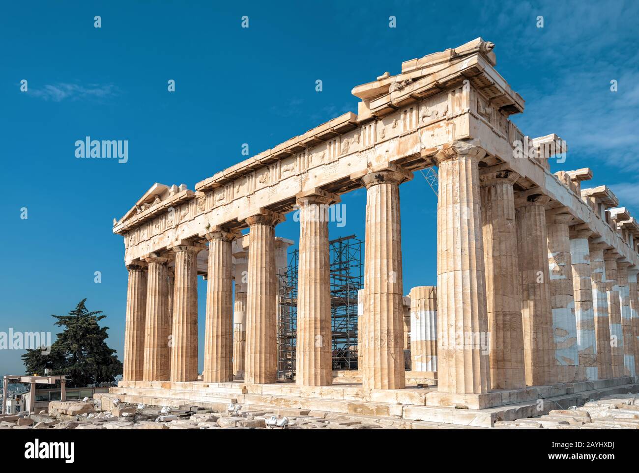 Parthenon on the Acropolis of Athens, Greece. Ancient Greek Parthenon is the main landmark of ...