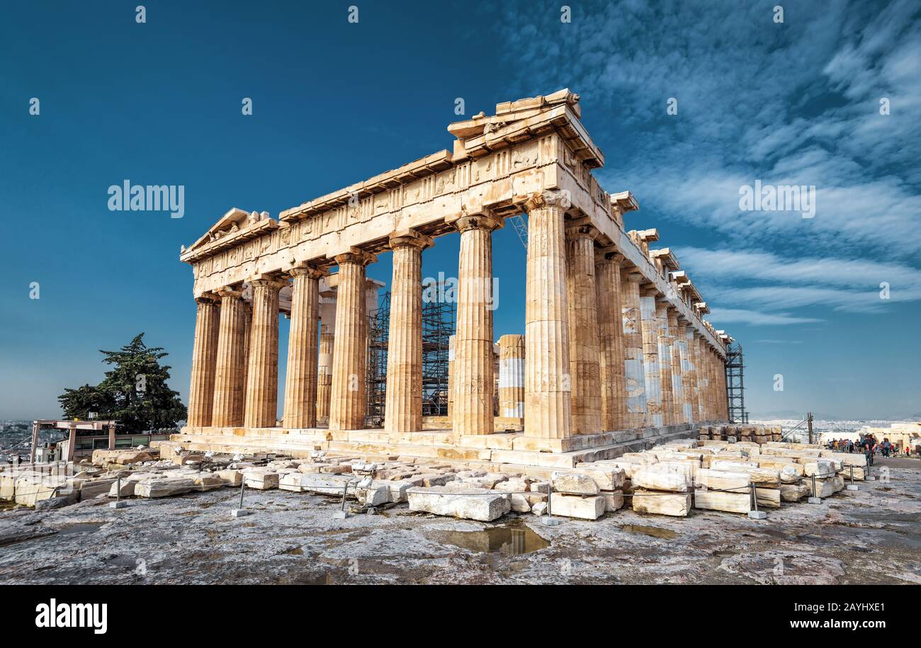 Parthenon on the Acropolis of Athens, Greece. The famous ancient Greek ...