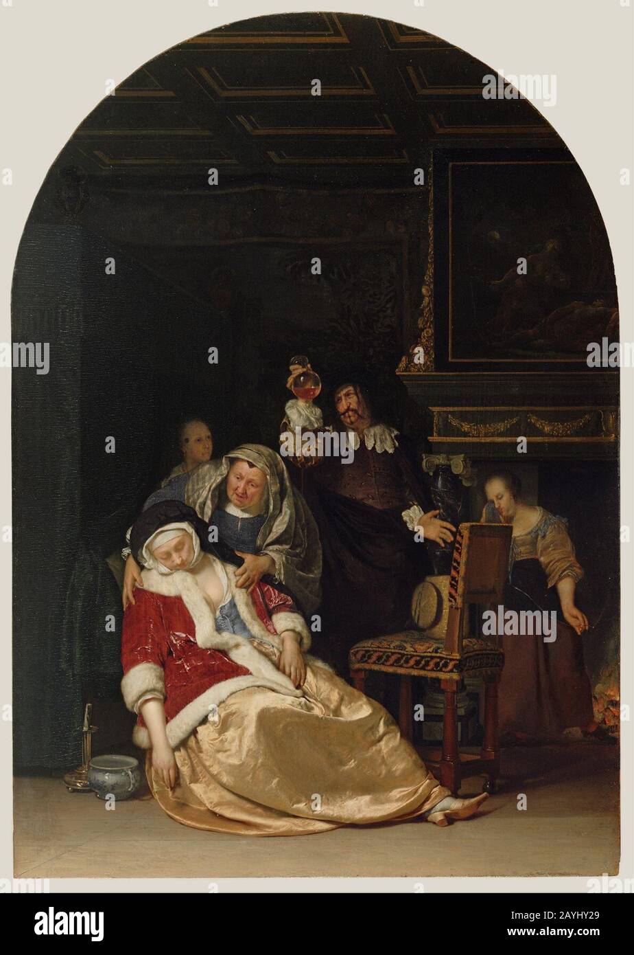 Frans van Mieris the Elder (Dutch - The Doctor's Visit Stock Photo - Alamy