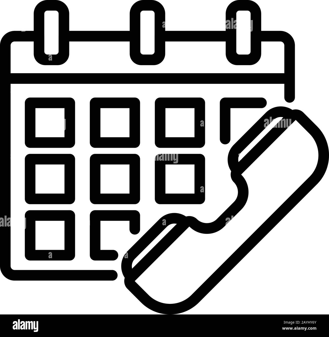 Calendar service center icon. Outline calendar service center vector ...