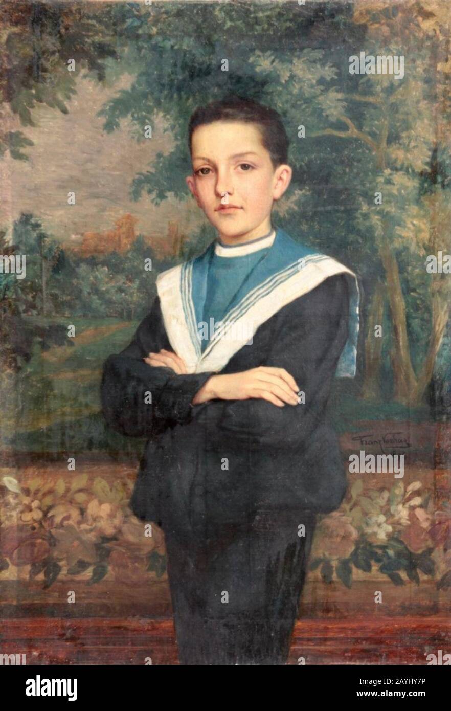 Frans Verhas - Portrait of a young boy Stock Photo - Alamy