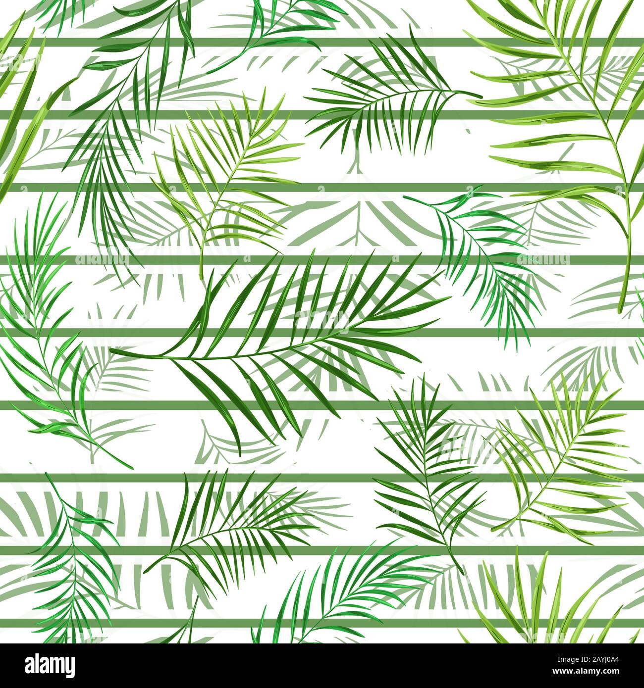 palm tree leaf design seamless pattern Stock Photo - Alamy