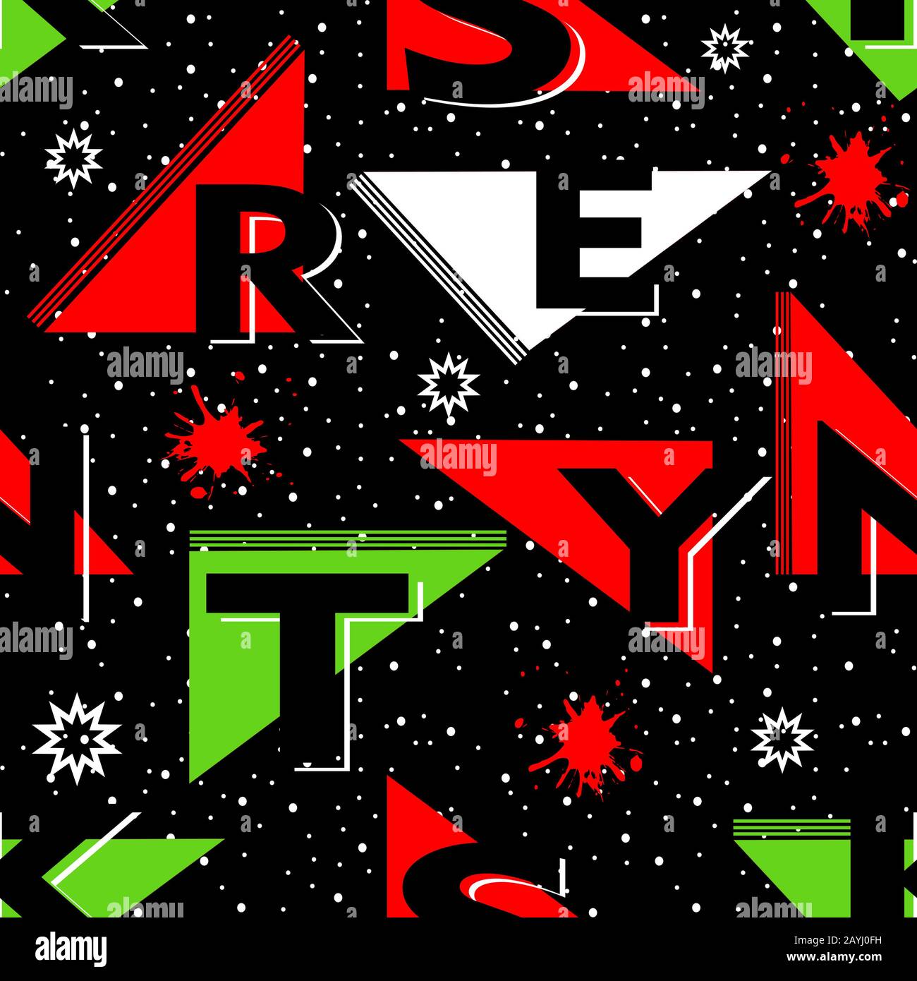 Trendy fashion words design seamless pattern Stock Photo - Alamy