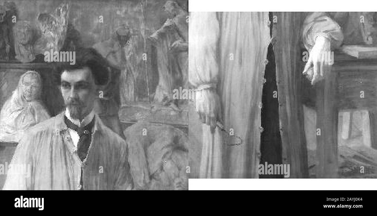 Frantisek Tavik Simon 1877-1942 - Bohumil Kafka v atelieru Stock Photo ...
