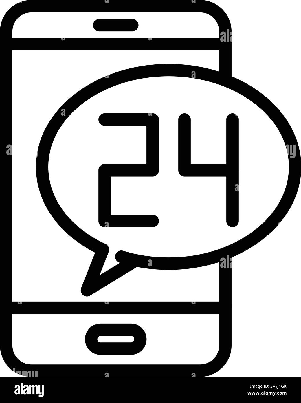 Smartphone service center icon. Outline smartphone service center ...