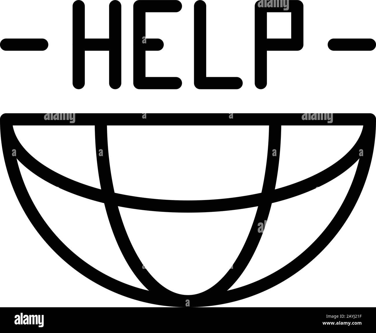 Global service center icon. Outline global service center vector icon ...