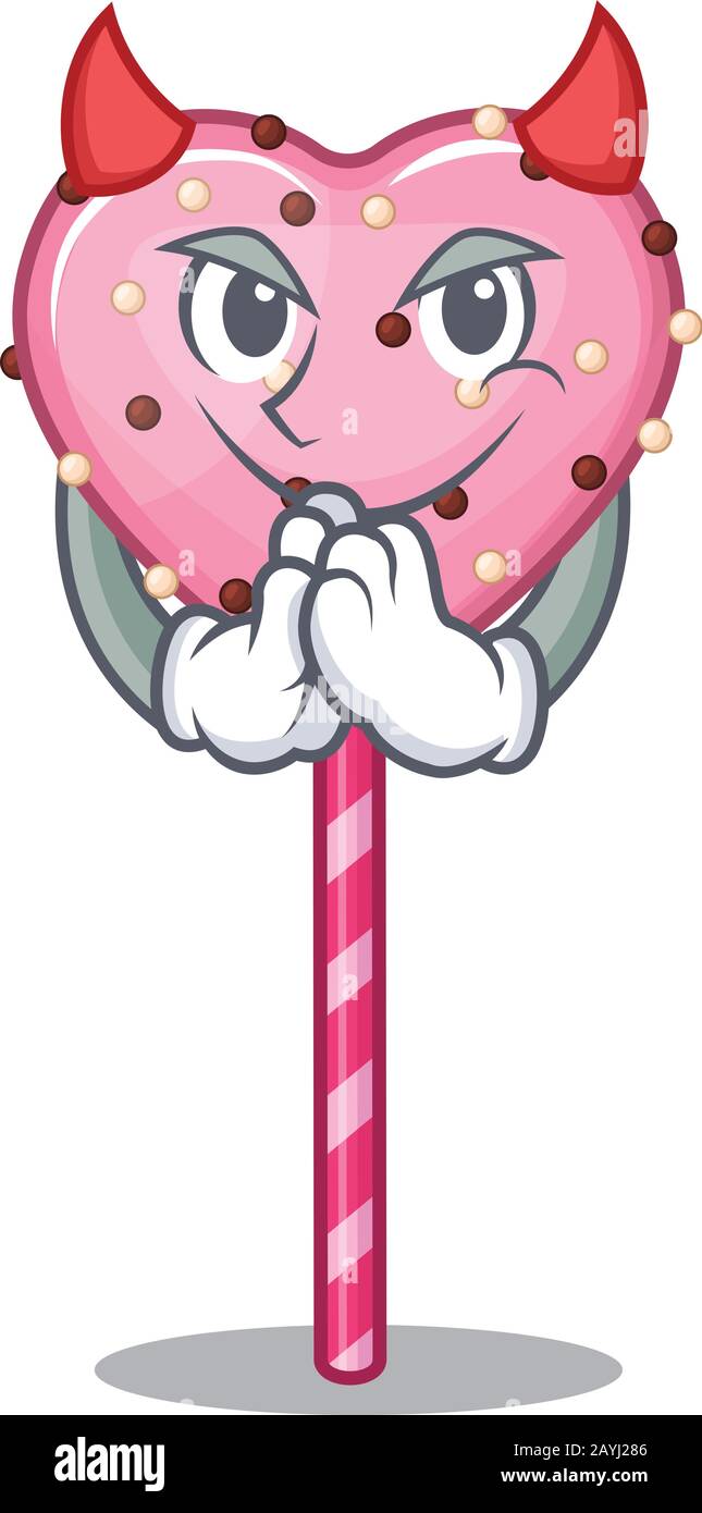 Devil candy heart lollipop Cartoon character design Stock Vector Image ...