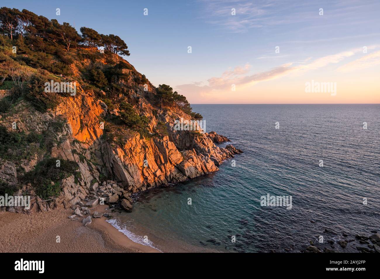 CALA ES CODOLAR BEACH TOSSA DE MAR COSTA BRAVA CATALONIA SPAIN Stock ...