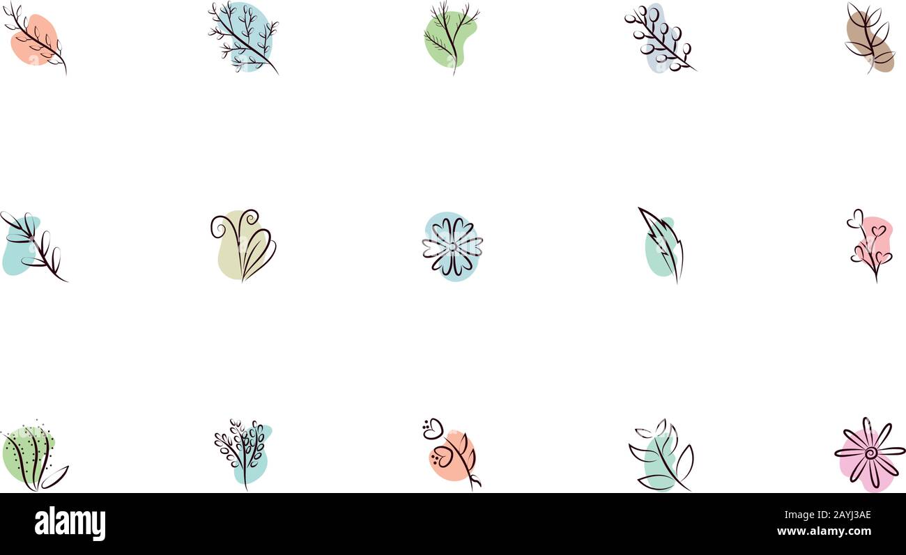 bundle of flowers hand draw style Stock Vector Image & Art - Alamy